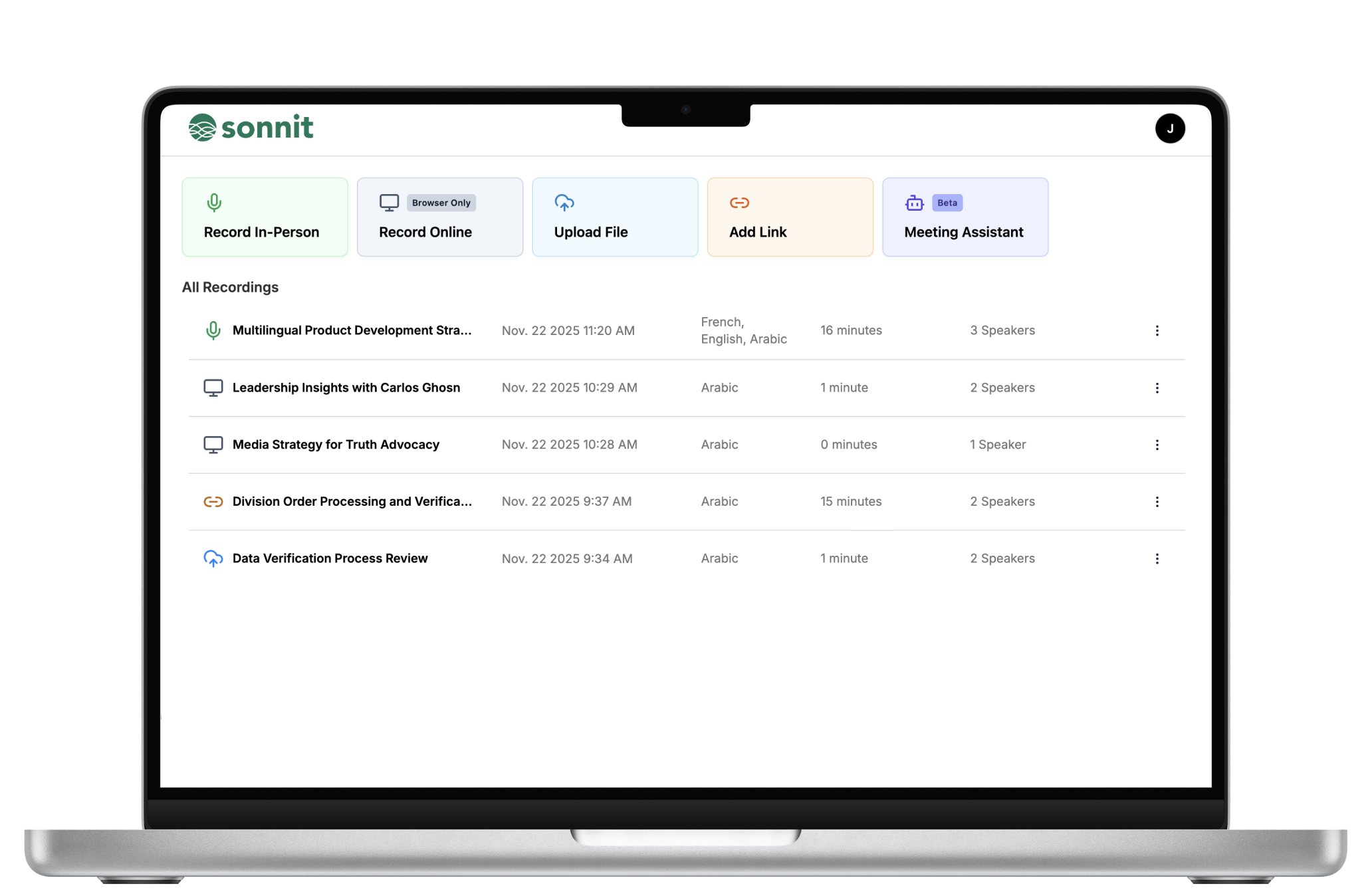 Sonnit - AI Multilingual Meeting Transcriber